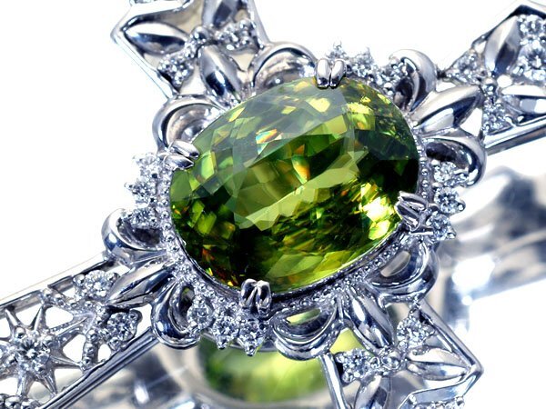 【未使用に近い】1円～【ジュエリー極】色調最高峰 特級品 極上天然スフェーン10.26ct＆極上ダイヤモンド0.77ct 超高級Pt900ヘッド h6773vml【送料無料】の落札情報詳細 ...