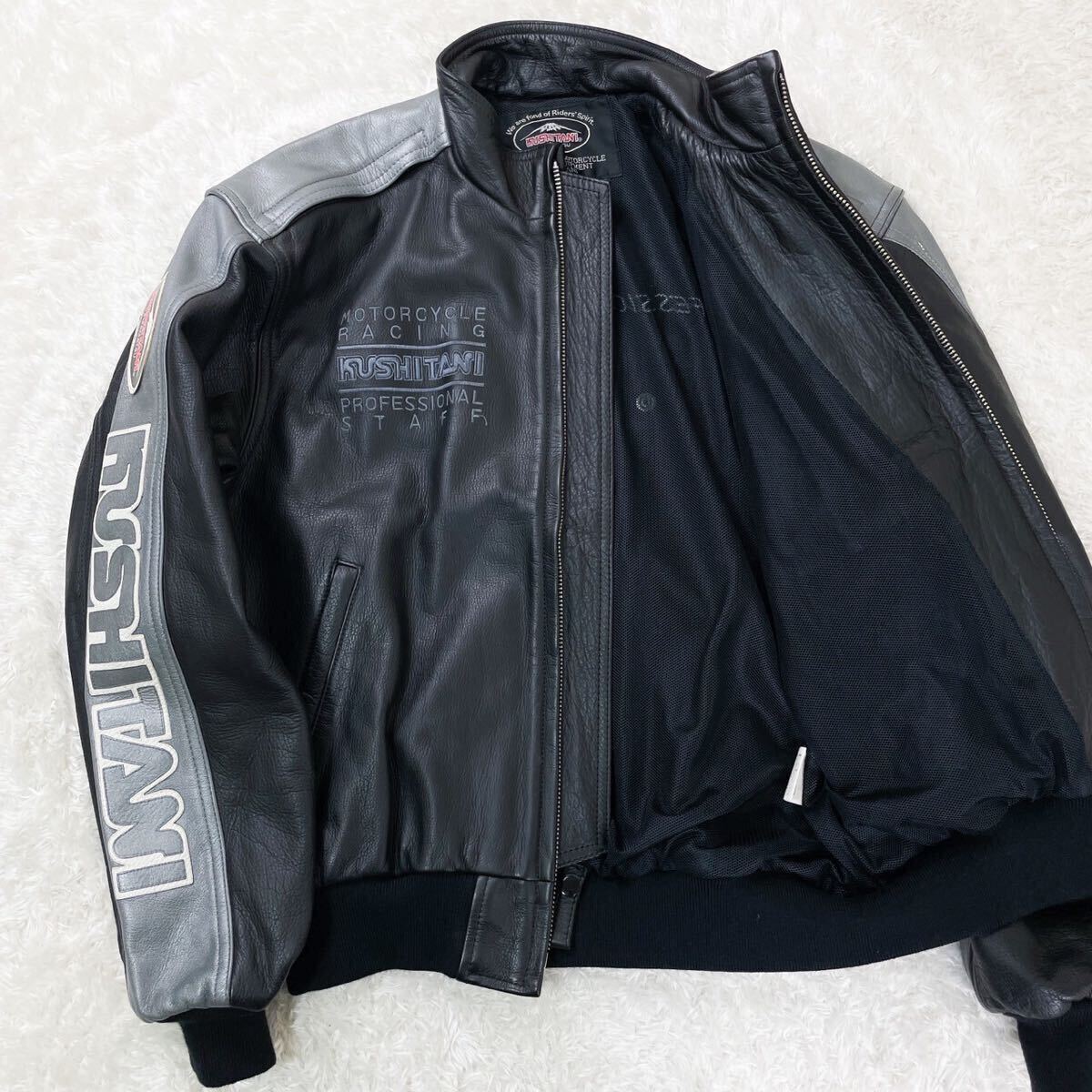 【目立った傷や汚れなし】美品 KUSHITANI ライダースジャケット シングル レザー ジャケット ワッペン ブラック 黒 クシタニ レーシング バイク Lサイズの落札情報詳細 ...