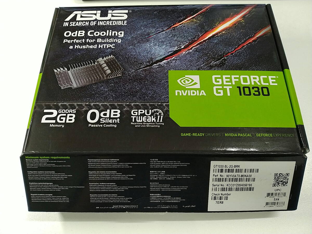 【目立った傷や汚れなし】ASUS NVIDIA GT1030-SL-2G-BRK PCIE GeForce/GDDR5 SDRAM 2GB/64bit/LowProfile用/ファンレス仕様の ...