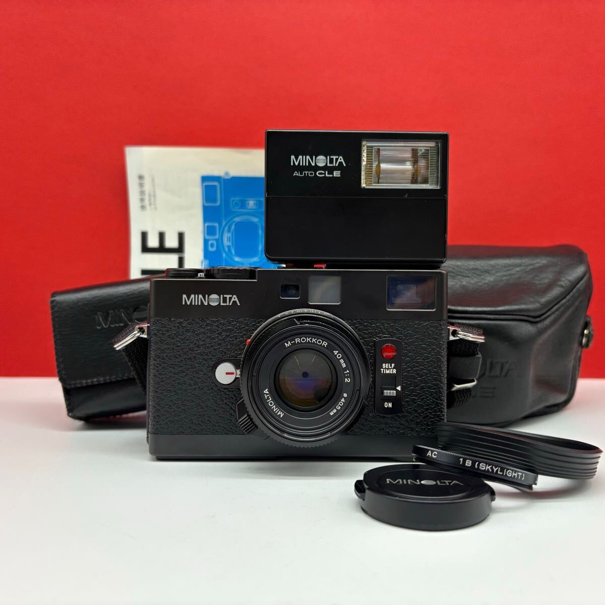 【目立った傷や汚れなし】 MINOLTA CLE ボディ レンジファインダー フィルムカメラ M-ROKKOR 40mm F2 レンズ 動作 ...