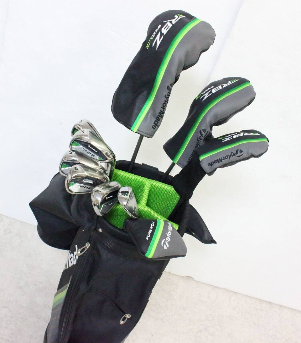 【やや傷や汚れあり】Y テーラーメイド ゴルフクラブ RBZ SPEEDLITE 10本セット キャディバッグ付き MOF09224 DR/FW5/R5/I6～9/P/S/PT FLEX-S ...