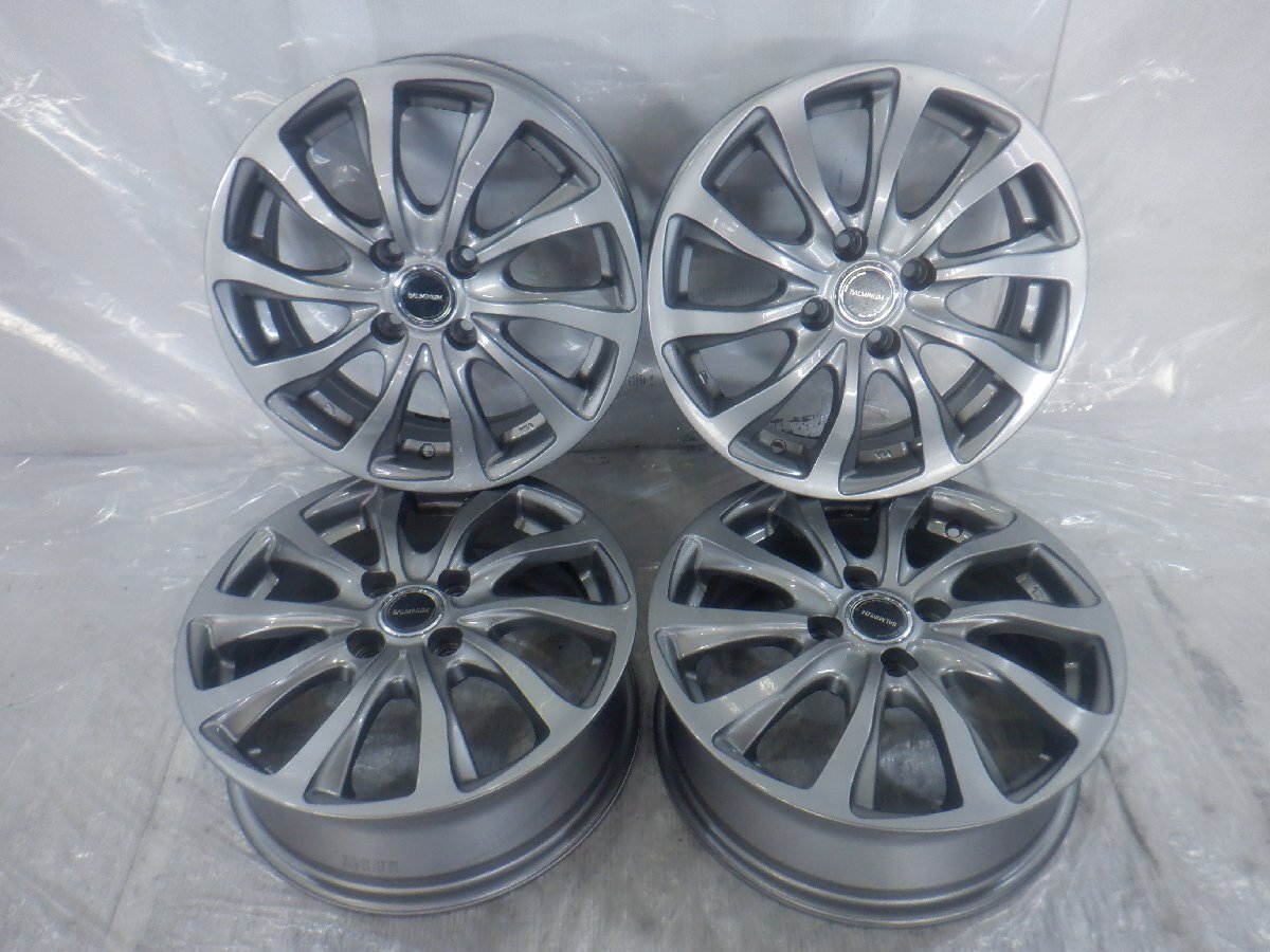 【目立った傷や汚れなし】☆使用上の傷・汚れ程度☆BRIDGESTONE BALMINUM☆ 4H 100 5.5J +42 15インチ 社外品 アルミホイール 4本セットの落札情報詳細 ...