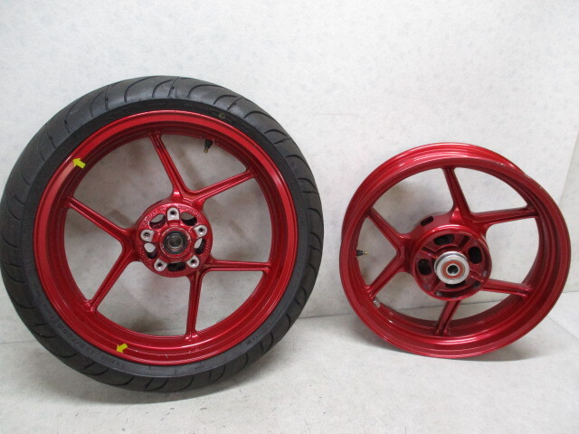 【全体的に状態が悪い】4★NINJA400用前後ホイール1202 純正.17×3.50.17×4.50.〔検索用〕ニンジャ.400R.650.650R.1000.ER-4n.6n.6f.ZX ...