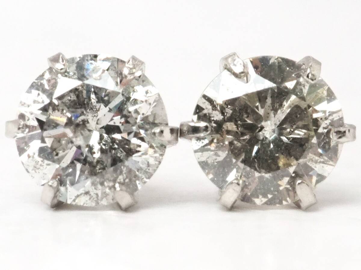 【目立った傷や汚れなし】【5769E】Pt900 天然ダイヤモンド 計1.00ct/0.50ct/0.50ct/0.8g ピアスの落札情報詳細 - Yahoo!オークション落札価格検索 オークフリー