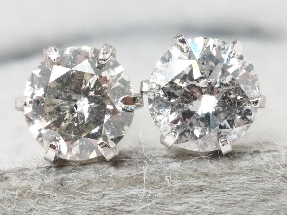 【目立った傷や汚れなし】【5769E】Pt900 天然ダイヤモンド 計1.00ct/0.50ct/0.50ct/0.8g ピアスの落札情報詳細 - Yahoo!オークション落札価格検索 オークフリー