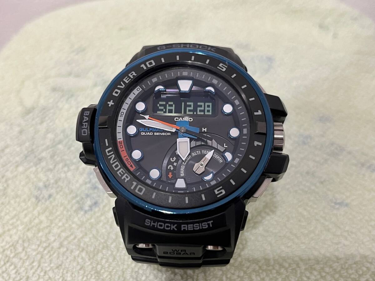 【傷や汚れあり】カシオCASIO GショックG-SHOCK GULFMASTERガルフマスター5477 GWN-Q1000A-1AJF 箱付 ...