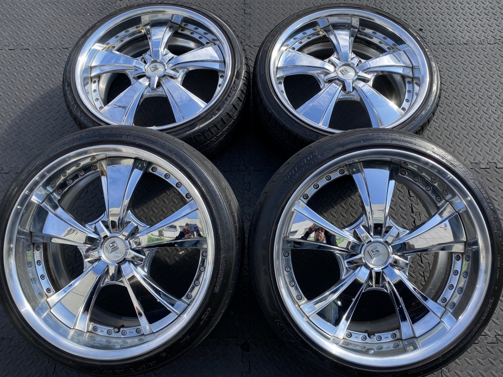 【傷や汚れあり】深リム WORK LSジュビリー メッキ クラウン マジェスタ アルファード ヴェルファイア エスティマ ハリアー ...