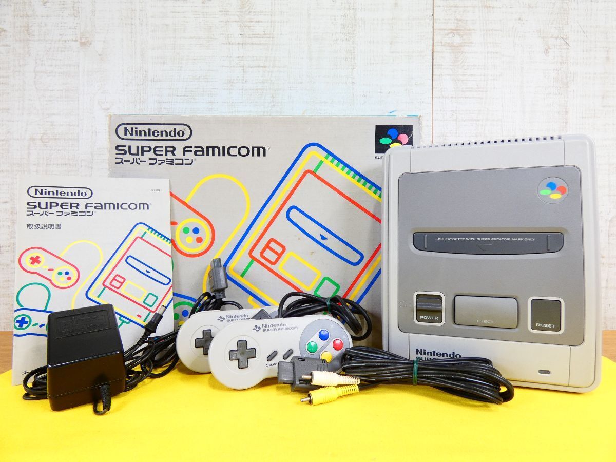 【やや傷や汚れあり】S) Nintendo 任天堂 SUPER FAMICOM スーパーファミコン SHVC-001 本体/コントローラー ゲーム機器 ※動作OK！/専用ケース付き ＠100 ...