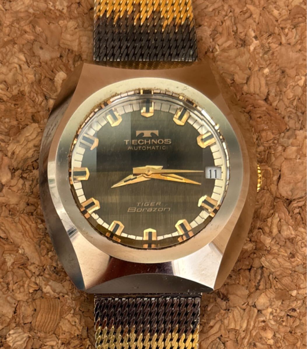 【やや傷や汚れあり】 可動ジャンク TECHNOS AUTOMATIC TIGER Borazon 自動巻き カットガラス 必ず説明文お読みください 132の落札情報詳細 - Yahoo ...