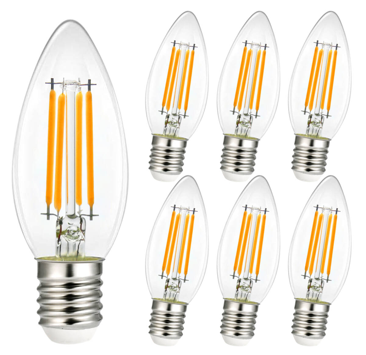 【未使用】億米 レトロ風 LED電球 C35 E17 40W相当 電球色 6個入 フィラメント シャンデリア用 4W 2700K 450LM エジソンランプ 調光非対応 PSE認証済の落札情報 ...
