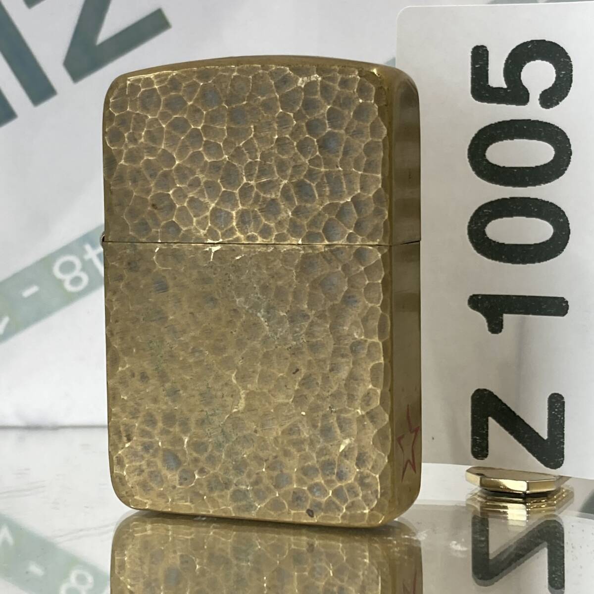 【やや傷や汚れあり】1000円スタート ZIPPO 美商品 ソリッドブラス ハンマートーン サイド加工 ビンテージ モデル 1941 ...