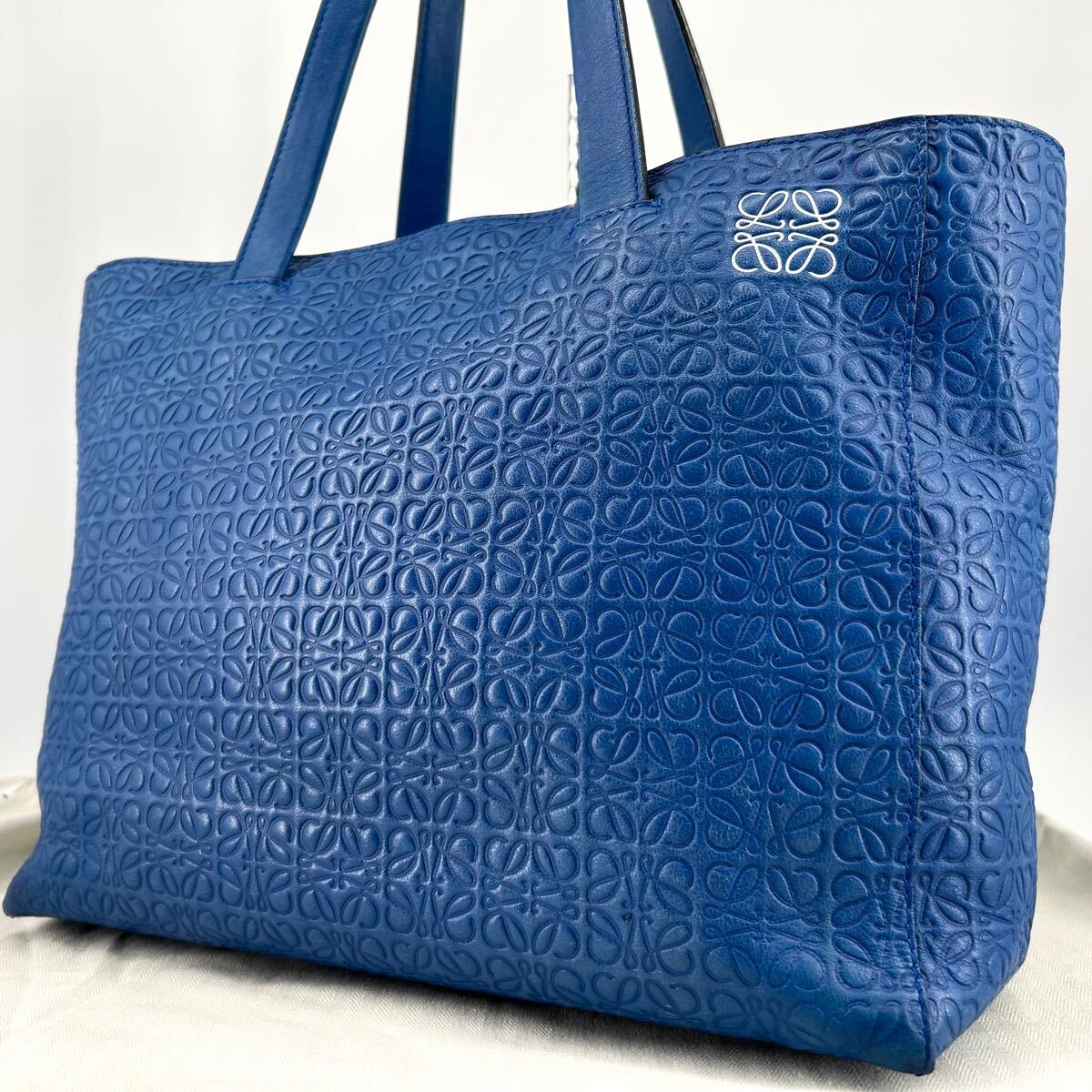 【目立った傷や汚れなし】【美品/現行】LOEWE ロエベ トートバッグ メンズ ビジネス A4可 肩掛け リピート アナグラム ロゴ レザー ...
