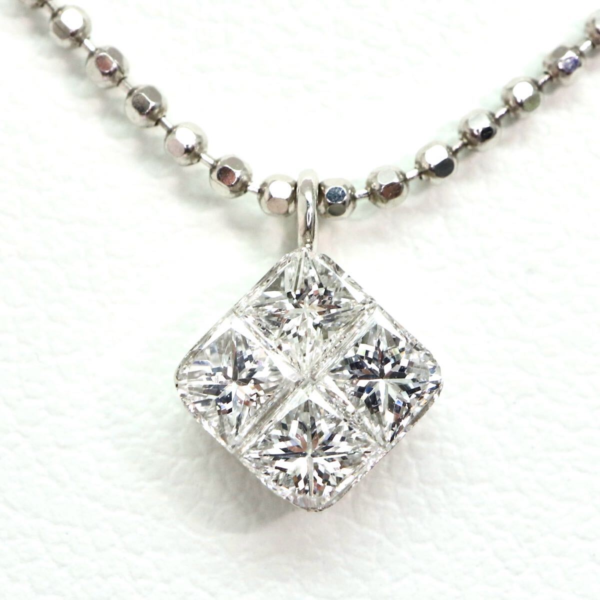 【目立った傷や汚れなし】1円〜!! Pt858/Pt900 天然ダイヤモンドペンダント F 約3.5g 約40.0cm diamond pendant ED2/ED2 B393の落札情報詳細 ...