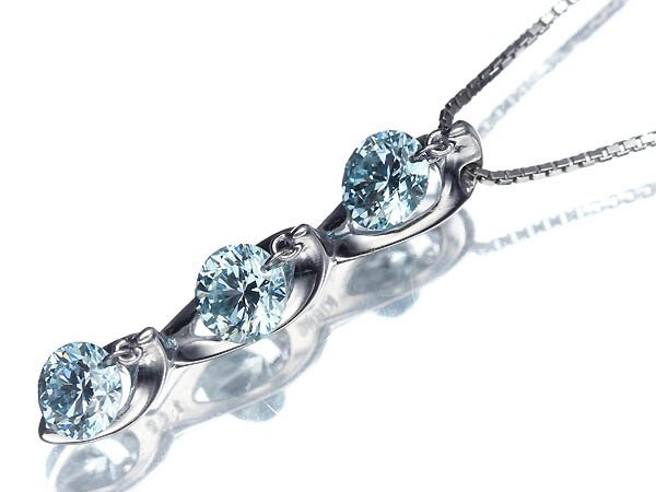 【未使用】MM14648SS【1円～】新品【RK宝石】極上アイスブルーダイヤモンド 総計1.00ct K18WG 高級 トリロジー ネックレス ダンシングストーン ダイヤの落札情報詳細 ...