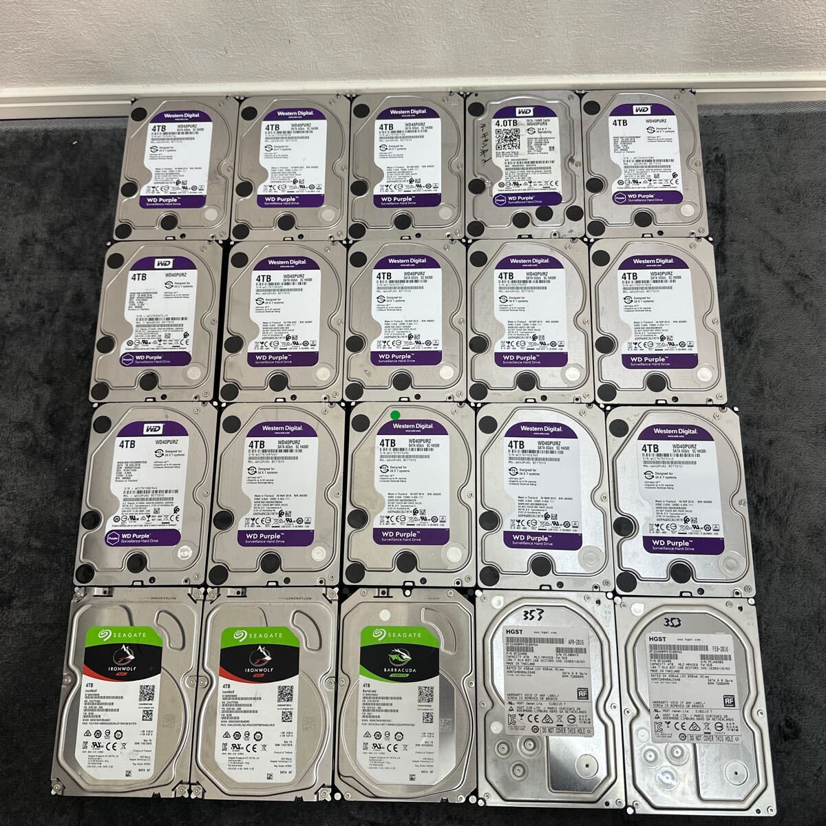 【傷や汚れあり】Western Digital/Seagate/TOSHIBA 各メーカー50本セット 500GB 3.5インチSATA ...