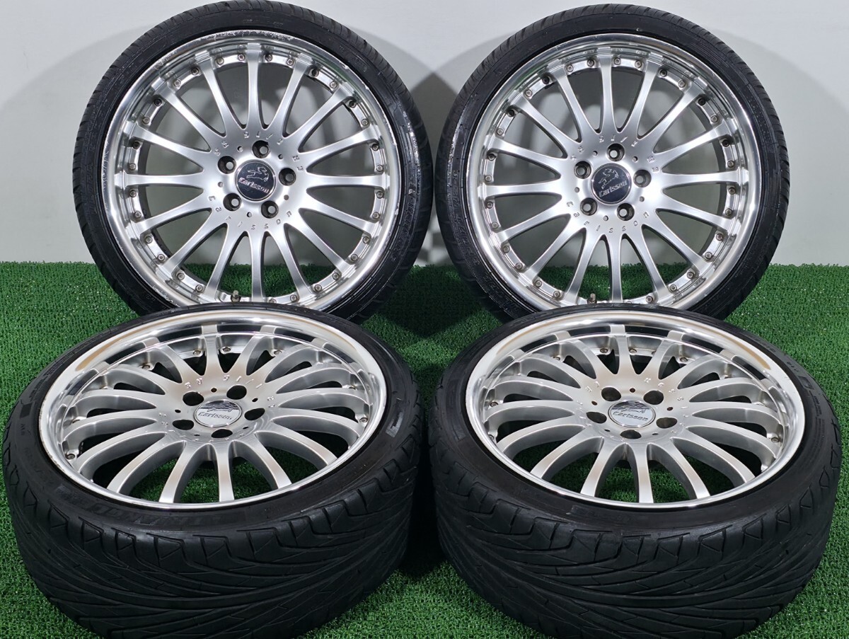 【やや傷や汚れあり】carlsson カールソン CR1/16 RS 19インチタイヤホイールセット PCD 114.3 8.5j 9.5j +40 バリ山 22年製 クラウン アルファード ...