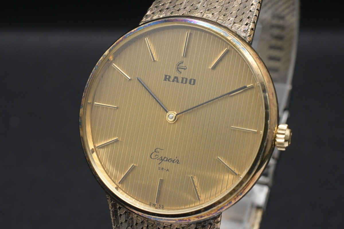 【やや傷や汚れあり】RADO Espoir SR-A Cal.510 ラドー エスポワール 2針 ゴールド文字盤 手巻き 腕時計 32334の ...
