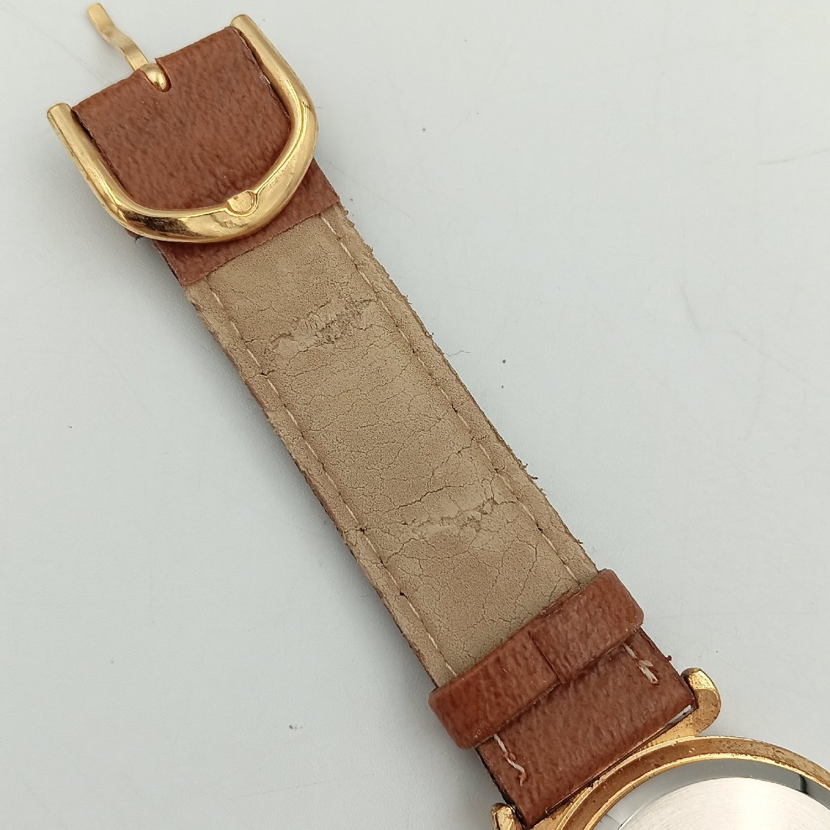 【目立った傷や汚れなし】1円 W077 CASTER 腕時計 アンティーク ゴールドカラー レザー ブラウン系 オレンジ系 メンズ 不動の落札 ...
