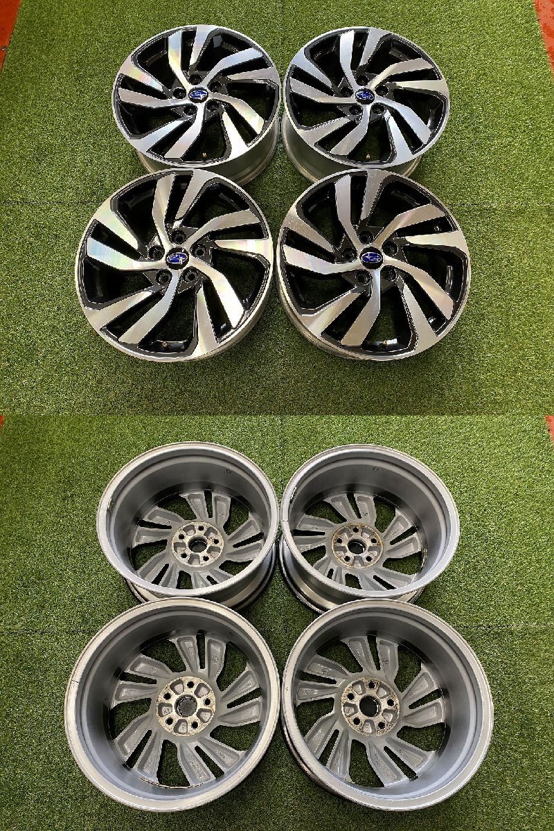 【傷や汚れあり】★SUBARU スバル レヴォーグ GT-S(VM4)純正 18×7.5J PCD114.3 5穴 +55 ハブ56 ホイールのみ4本! レヴォーグGT-S(VM4)に♪ ...