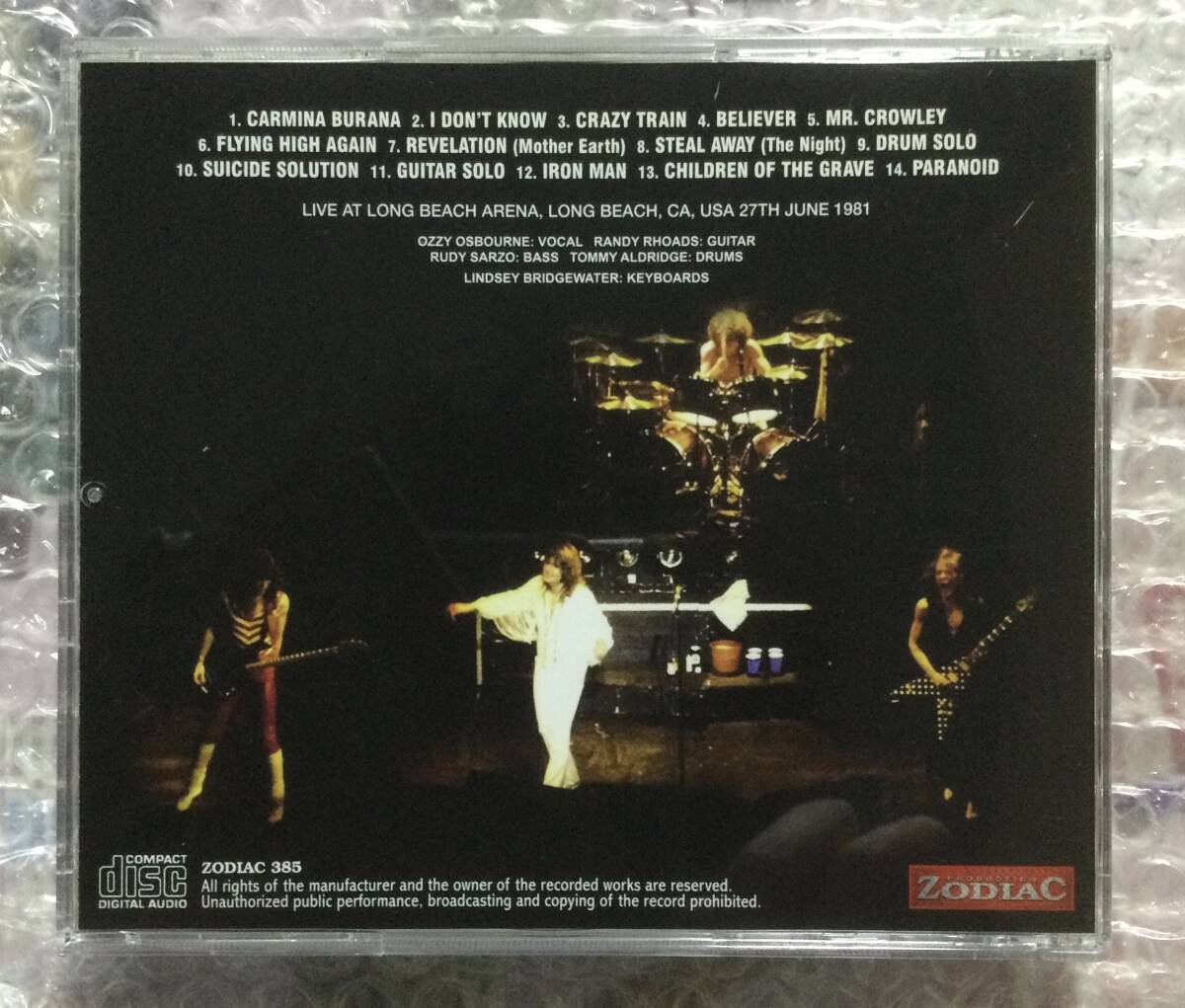 【目立った傷や汚れなし】国内盤 OZZY OSBOURNE/LONG BEACH ARENA 1981/NOT ON LABEL (OZZY OSBOURNE) XL1531 LPの落札情報 ...