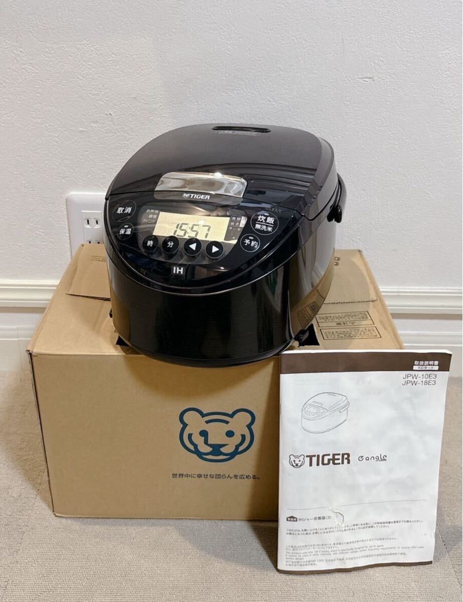 【目立った傷や汚れなし】TIGER IH炊飯ジャー 炊飯器 炊きたて JPW-10E3 ブラック 23年製 5.5合炊き タイガー e ...