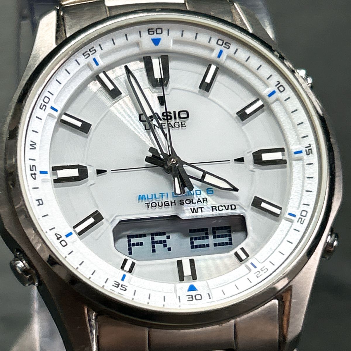 【目立った傷や汚れなし】美品 CASIO カシオ LINEAGE リニエージ ウェーブセプター 腕時計 LCW-M100T 電波ソーラー ...
