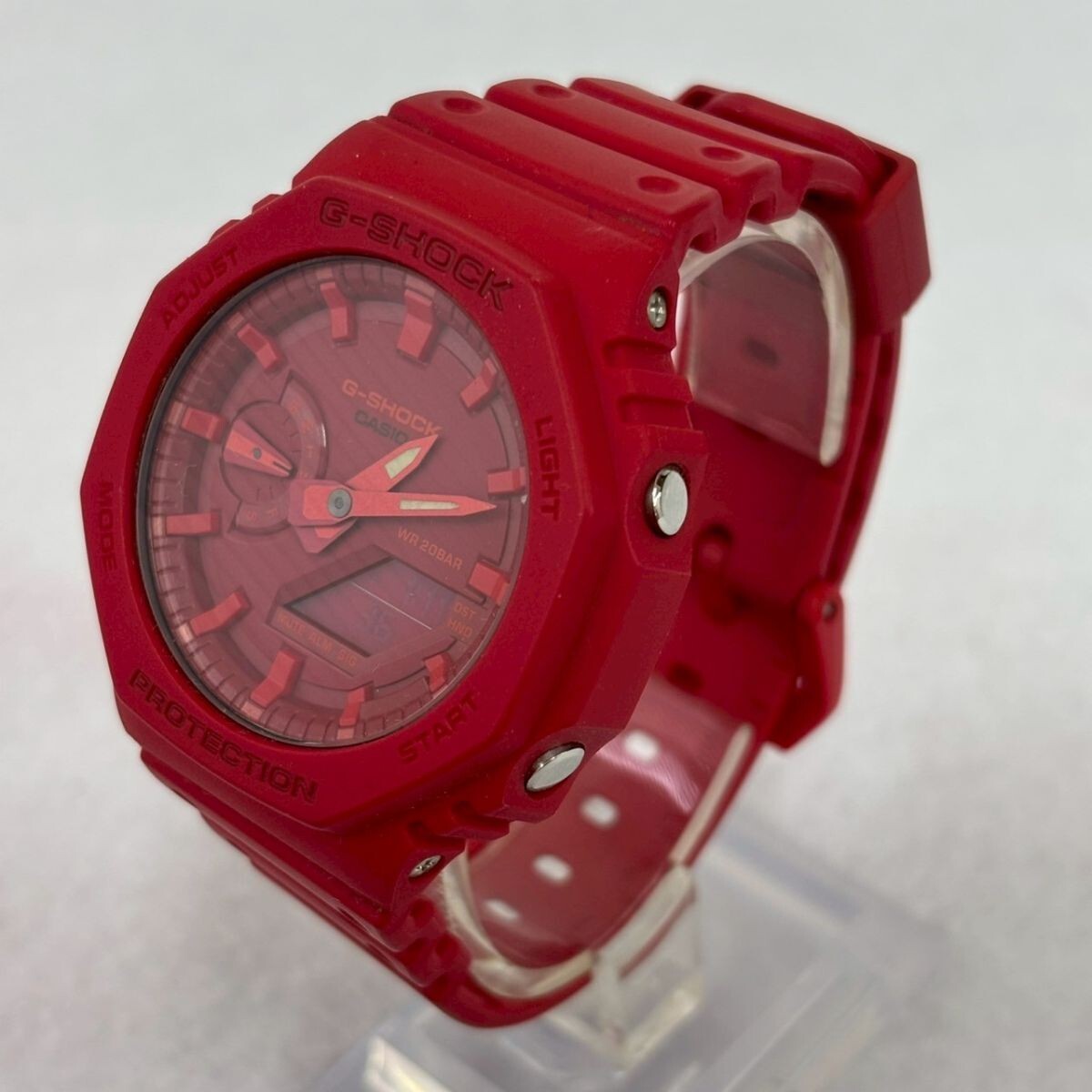 【傷や汚れあり】B457-C8-1912 CASIO カシオ G-SHOCK ジーショック GA-2100 カーボンコアガード レッド ...