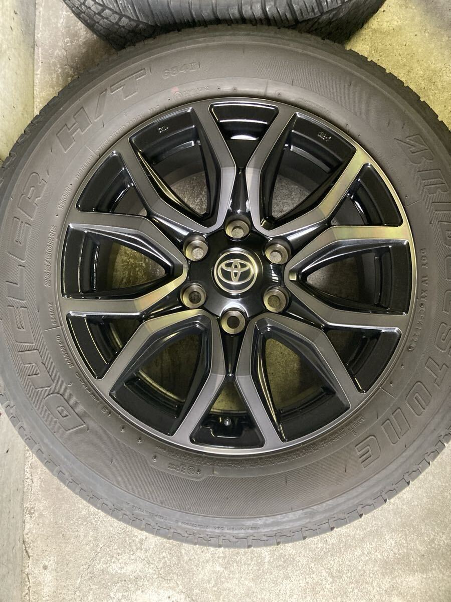 【やや傷や汚れあり】TOYOTA GUN125 ハイラックス GRスポーツ 純正 ENKEI 18インチ 18×7.5J +30 6穴 139.7 アルミホイール タイヤ 4本 265 ...