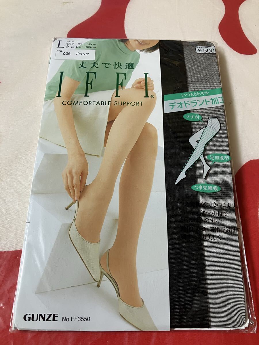 【未使用】gunze IFFI L ブラック パンティストッキング デオドラント つま先補強 マチ付 足型成型 パンスト グンゼ 黒 panty stocking 丈夫 快適の落札情報詳細 ...