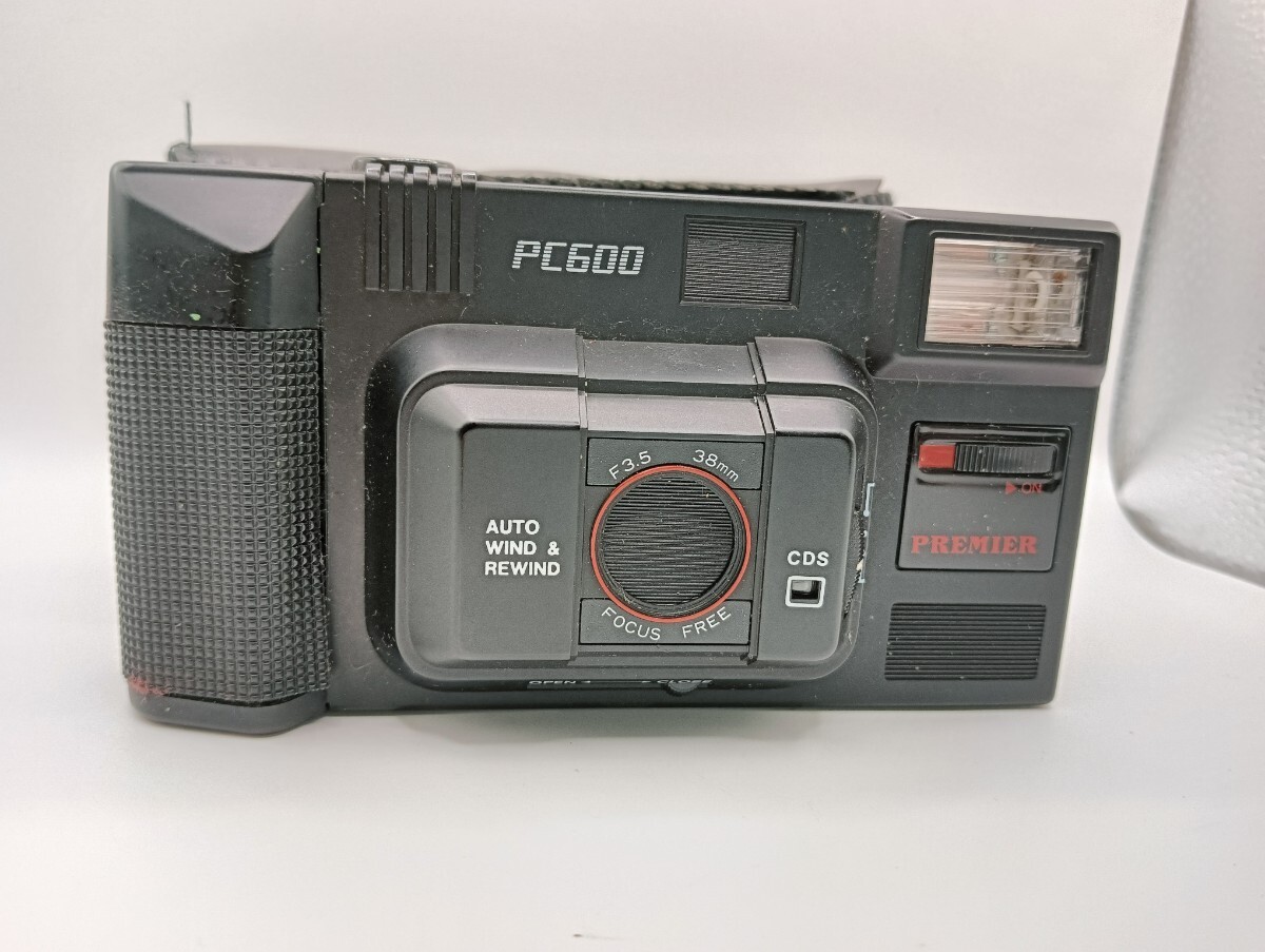 【やや傷や汚れあり】【1円～】PREMIER PC600 38mm F3.5 コンパクトフィルムカメラ 昭和レトロ スナップ写真 ケース付き ...