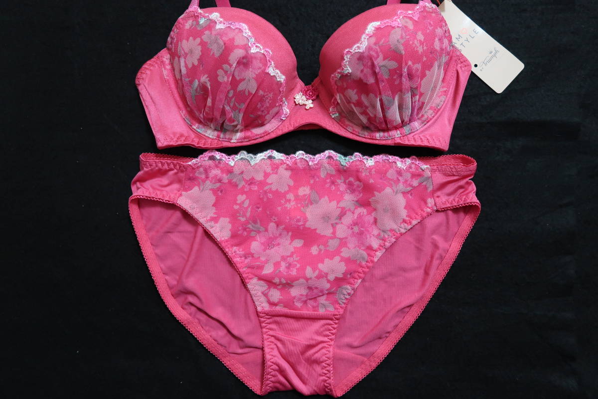 【未使用】 C65-M トリンプ アモスタイル AMOSTYLE 夢みるブラ ソフトでやさしい着けごこち ブラジャーショーツセット ピンク色系 の落札情報詳細| ヤフオク落札価格情報 オークフリー