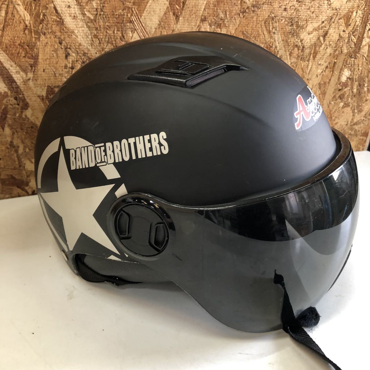 Andes★アンデス バイク用ヘルメット/BikeHelmet ブラック 男女兼用 サイハーフヘルメット オートバイ フリーサイズ★手袋M ...