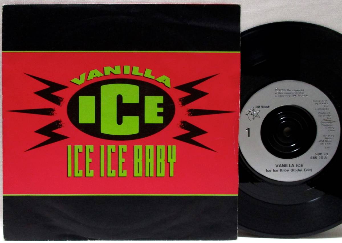 【英7】 VANILLA ICE / ICE ICE BABY / 1990 UK盤 7インチシングルレコード EP 45 QUEEN ...