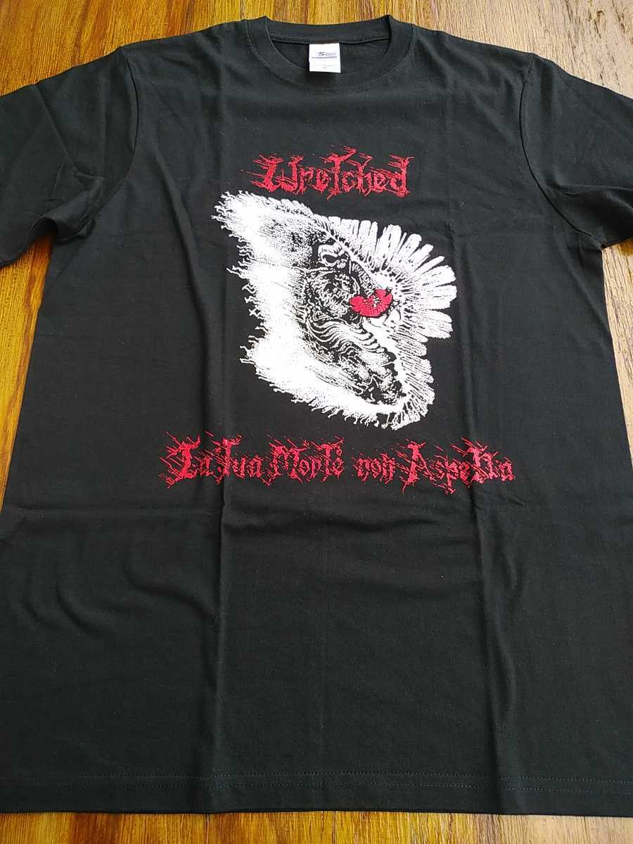 【未使用】WRETCHED Tシャツ La Tua Morte Non Aspetta 黒M / discharge anticimex ...