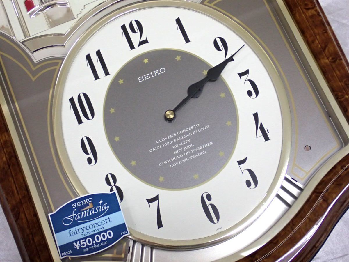 ★SEIKO/セイコー Fairy Concert/フェアリーコンサート からくり時計 RE535B/ブラウン系/動作品/掛時計/インテリア ...