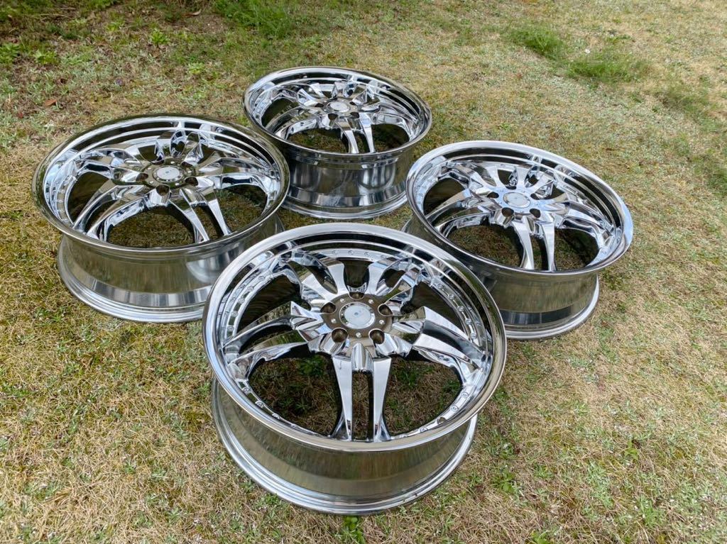 【美品】ZYOXX ザイオックス リムあり 20インチ メッキアルミホイール 4本 20X7.5JJ 114.3 /5H シビック アコード ...