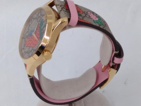 【未使用品】 GUCCI グッチ Gタイムレス ストロベリー いちご 126.4 YA1264133 584159186 レディース 腕時計 ...