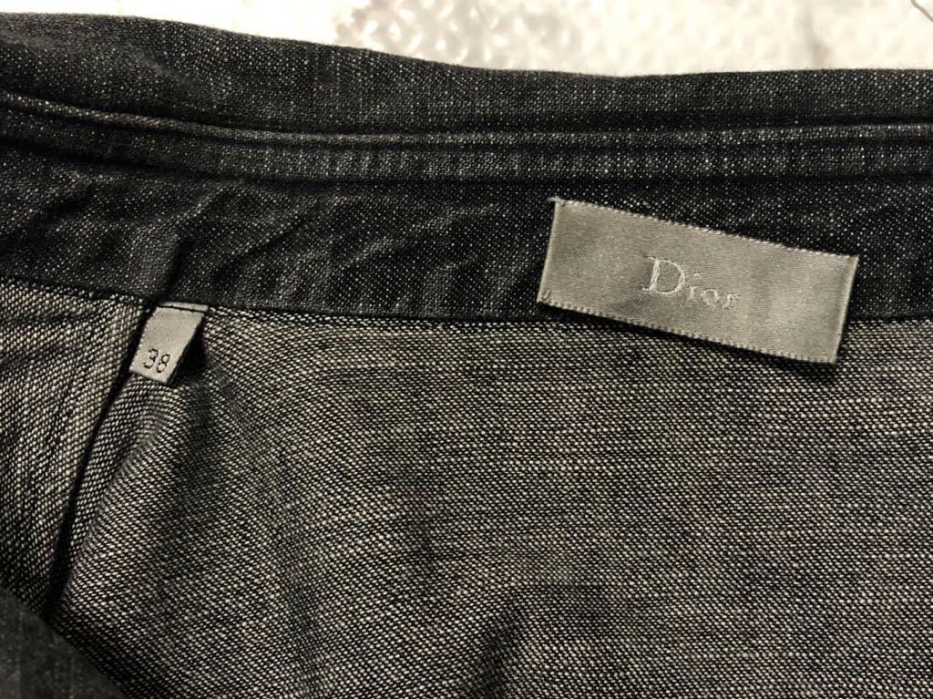 Dior HOMME 2004 SS Strip期 ウォッシュ 加工 デニム ウェスタン シャツ 38 エディ スリマン 期 レア ディオール ...