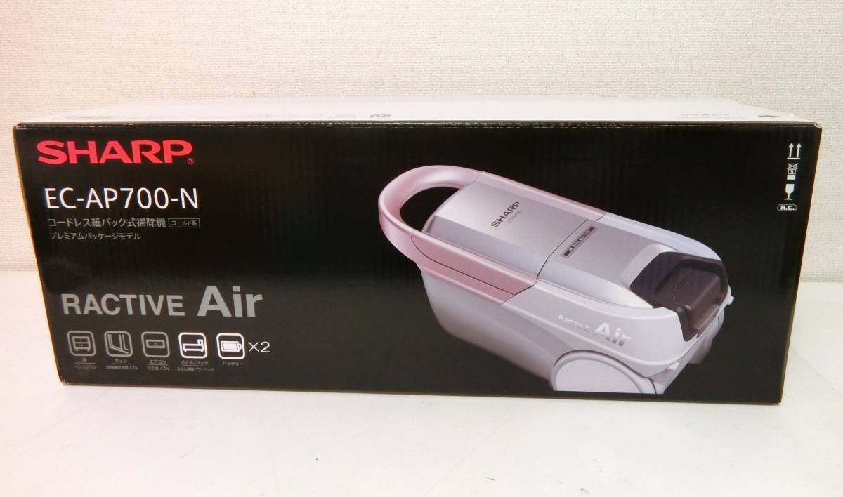 【未使用】送料込み！新品未使用 SHARP コードレス キャニスター紙パック式掃除機 EC-AP700-N RACTIVE Air プレミアムパッケージモデル《ゴールド系》の落札情報詳細 ...