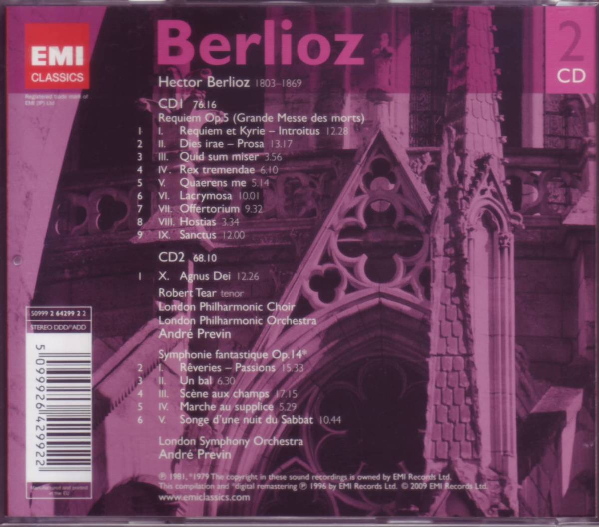 【目立った傷や汚れなし】 【EMI廃盤2CD】プレヴィン指揮LPO・LSO/ベルリオーズ:レクイエム・幻想交響曲の落札情報詳細 - Yahoo!オークション落札価格検索 オークフリー