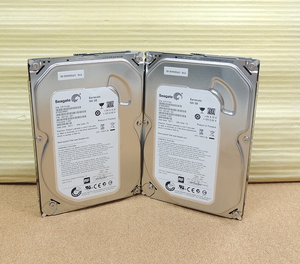 【やや傷や汚れあり】Seagate ST500DM002 HDD 3.5インチ SATA 500GB 2台セット (2) 使用時間：1445 ...