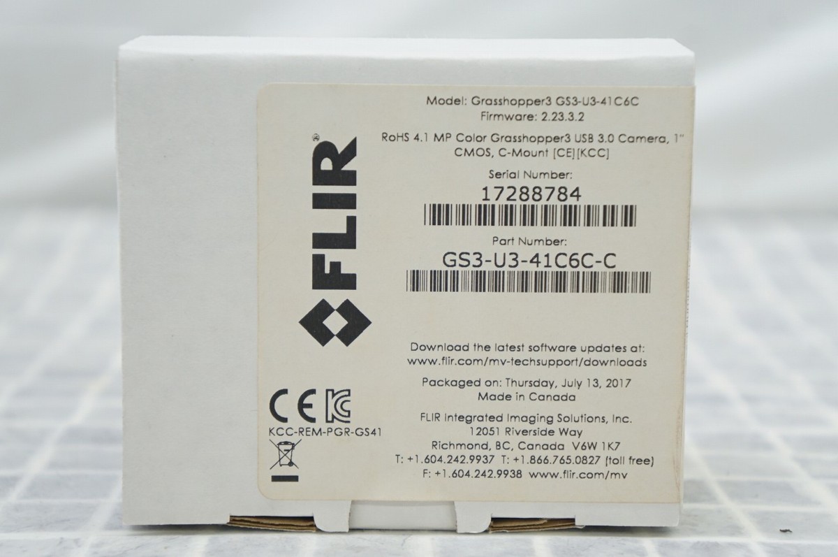 【未使用】[NZ] FLIR エドモンド Model: Grasshopper3 GS3-U3-41C6C USB3.0カメラ カラー [未開封品] H110360 の落札情報詳細| ヤフオク ...