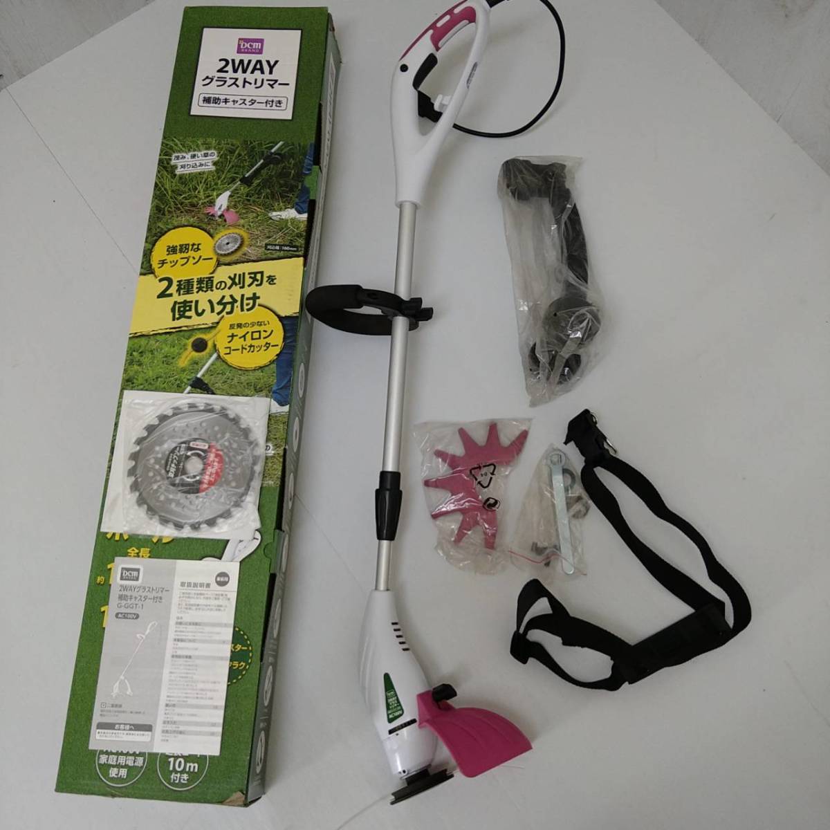 【やや傷や汚れあり】中古 DCM 2WAYグラストリマー 補助キャスター付き G-GGT-1 電動 草苅機 芝刈機の落札情報詳細 - ヤフオク落札価格検索 オークフリー