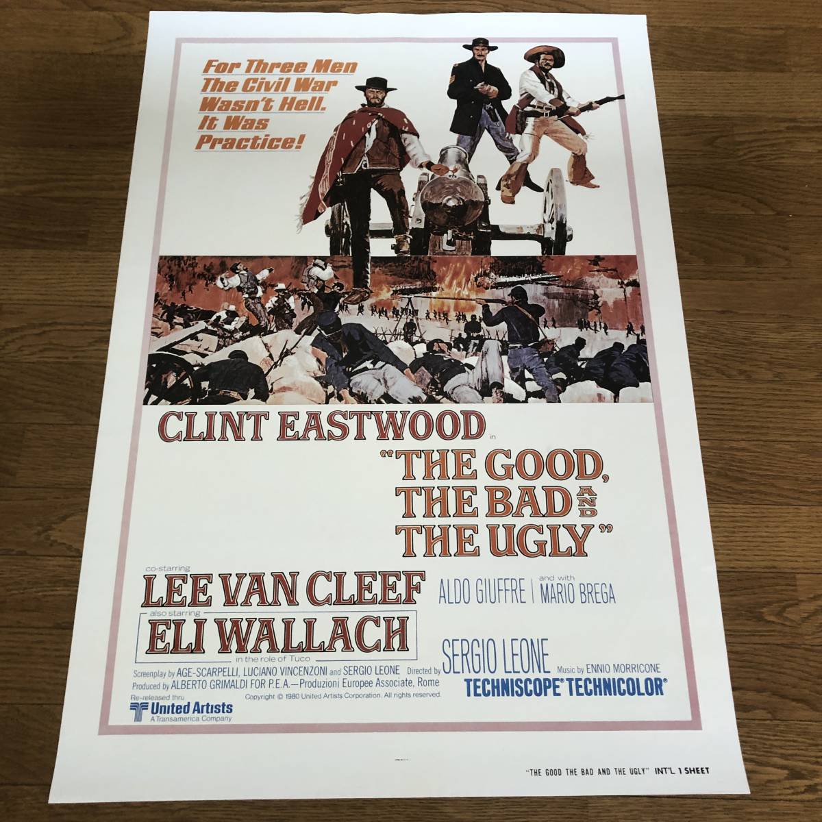 【目立った傷や汚れなし】「続・夕陽のガンマン/地獄の決斗」usa版ポスター The Good The Bad And The Ugly クリント