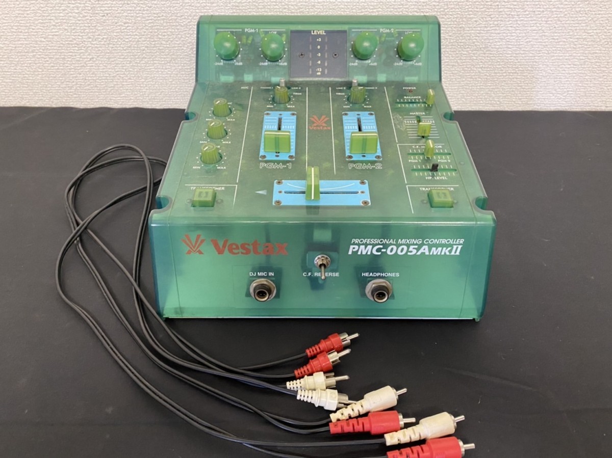 【やや傷や汚れあり】A1 Vestax ベスタクス PMC-005AMKⅡ DJミキサー DJ機器 スケルトン仕様 オーディオ機器 付属品アリ ...