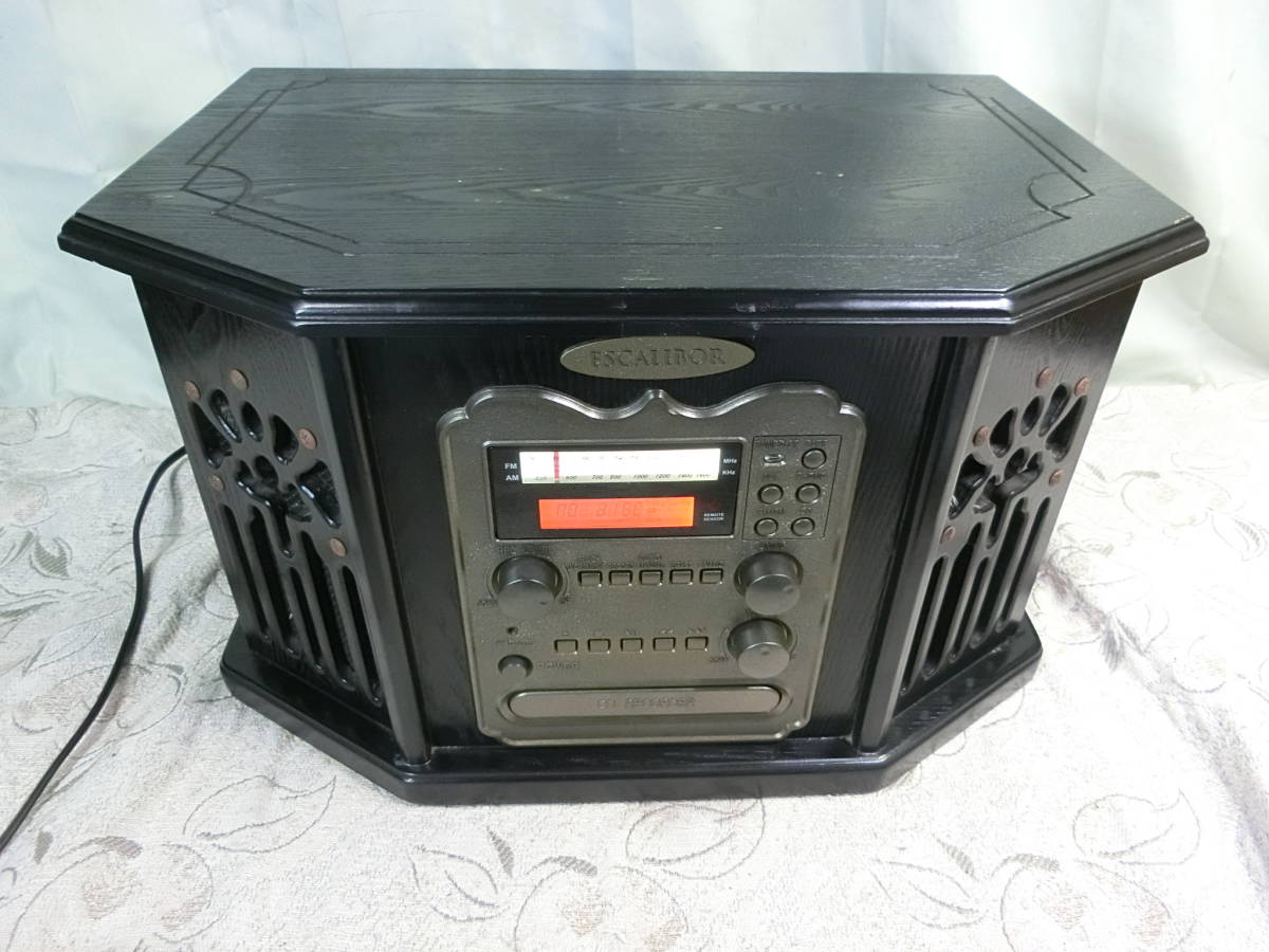 ESCALIBOR 木製 マルチプレーヤー 6900 オーディオ レコード CD カセットテープ AM FM ラジオ アンティーク調 エスキャリバー ジャンク の落札情報詳細| ヤフオク落札 ...