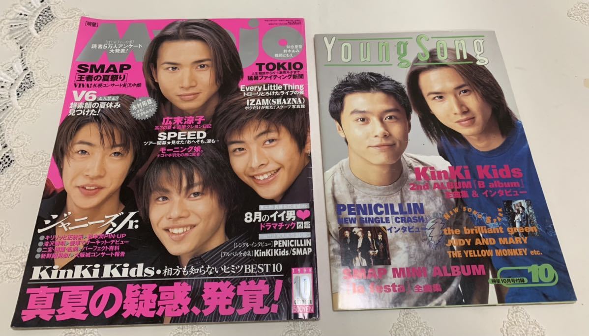 【やや傷や汚れあり】【送料込】 Myojo 明星 1998/10 SMAP TOKIO Kinki kids V6 ジャニーズJr. SPEED 広末涼子 モーニング娘。 IZAM 別冊付録付 ...