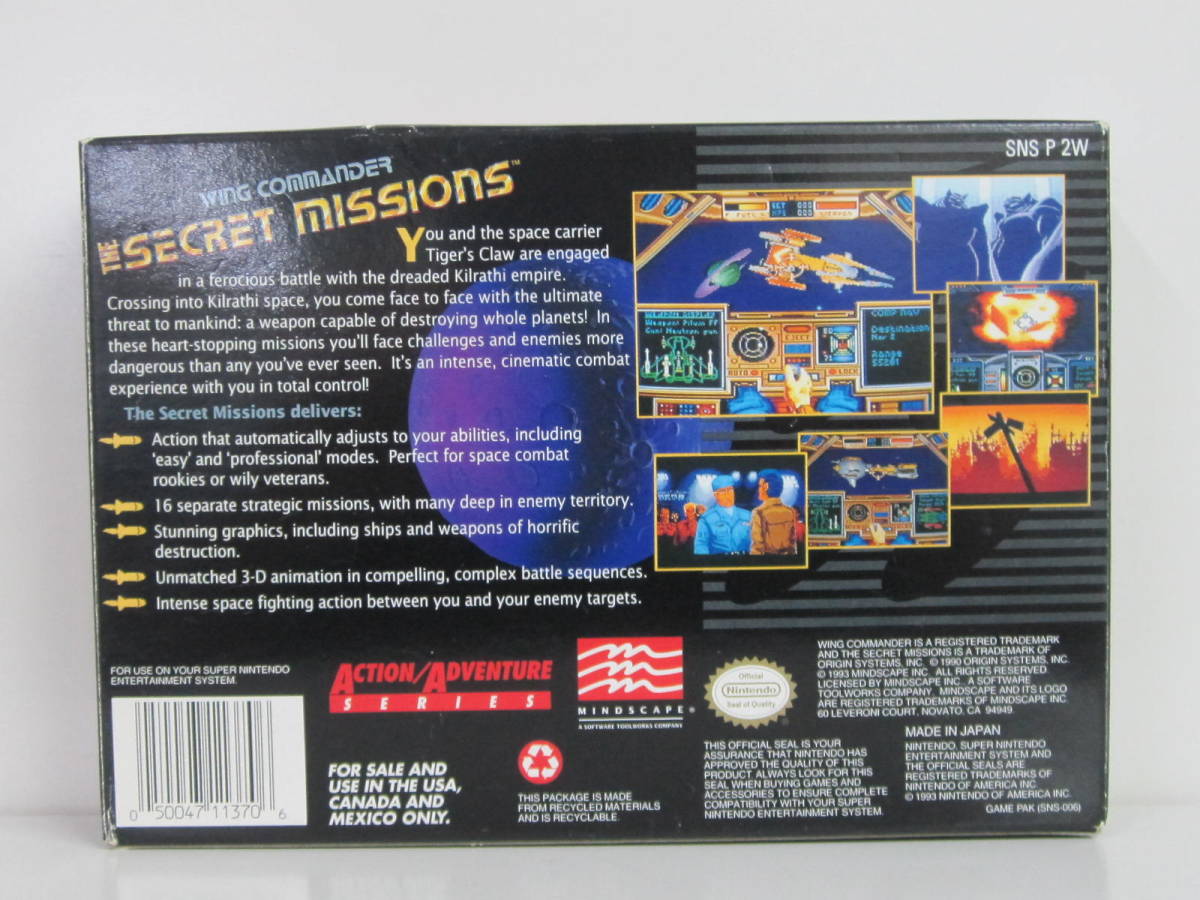 【やや傷や汚れあり】☆SNES Wing Commander THE SECRET MISSIONS / ウィングコマンダー シークレット ...