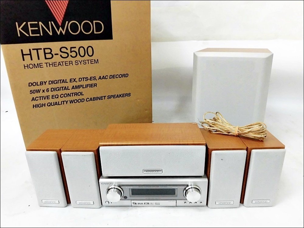 【やや傷や汚れあり】17 84-512316-23 [S] KENWOOD ケンウッド HTB-S500 ホームシアターシステム ( アンプ KAF-S500 ＋ スピーカー KSW-S500 ...