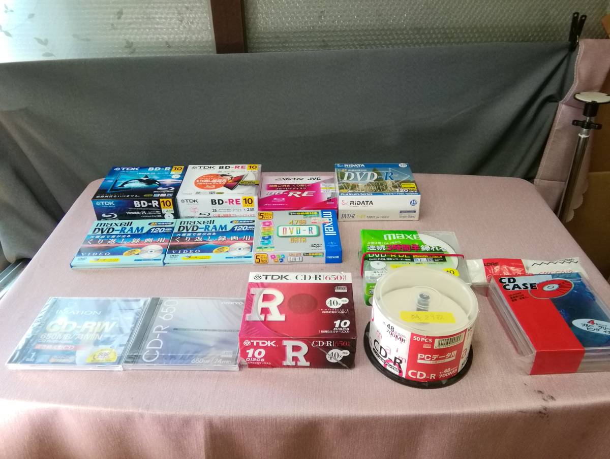 【未使用に近い】MTH6871 未使用 CD:50枚&DVD:42枚 まとめて92枚セット CD-R CD-RW BD-R BD-RE DVD-R DVD-RAM SONY/Maxell ...